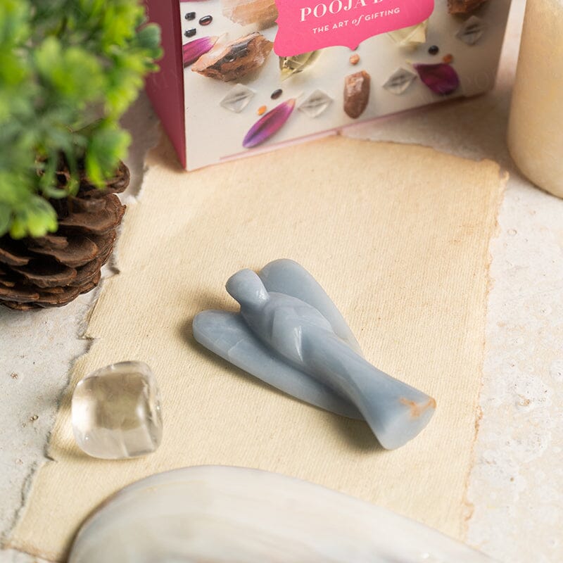 Buy Angelite Healing Crystal Angel Online in India - Mypoojabox.in