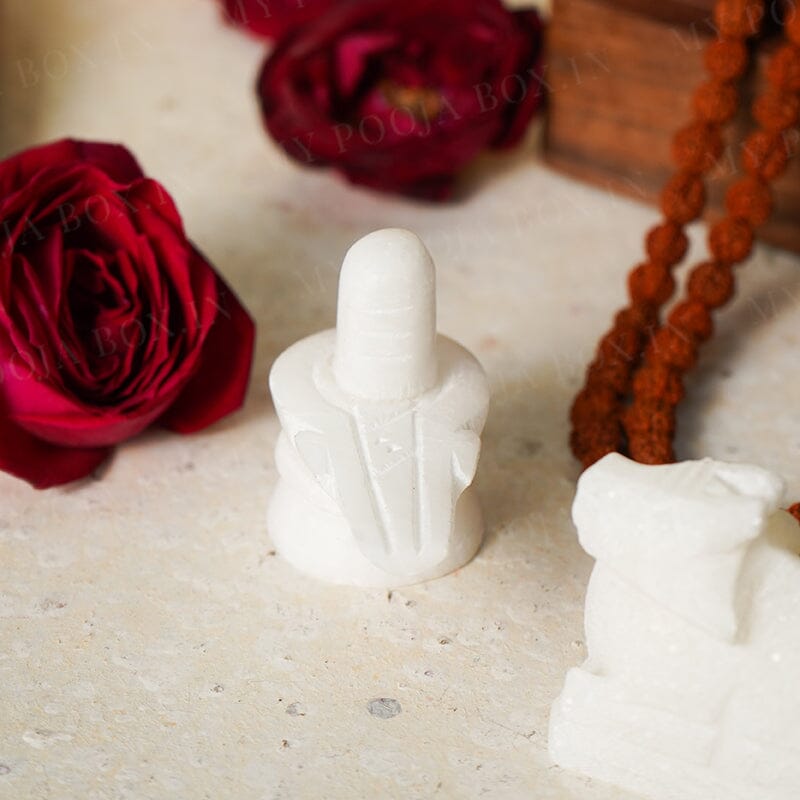 Buy Impressive White Marble Shivling - Online in India - My Pooja Box