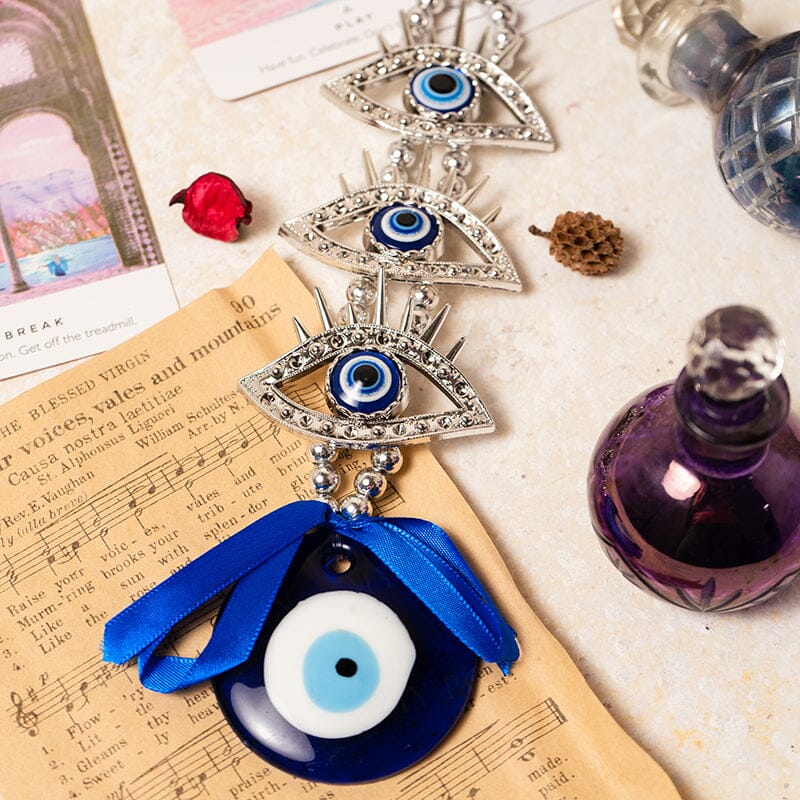 Buy Round Glass Jute Evil Eye Online in India - Mypoojabox.in