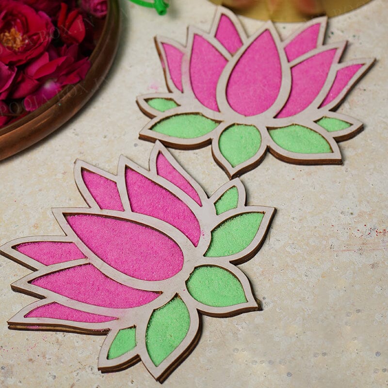 Buy DIY Lotus Pattern Rangoli Design Stencil 4" (Set of 2) Online in ...