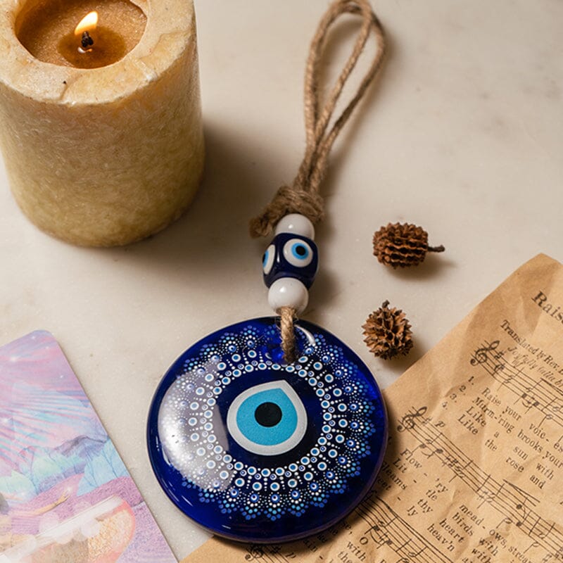 Buy Round Glass Turkish Evil Eye Online in India - Mypoojabox.in