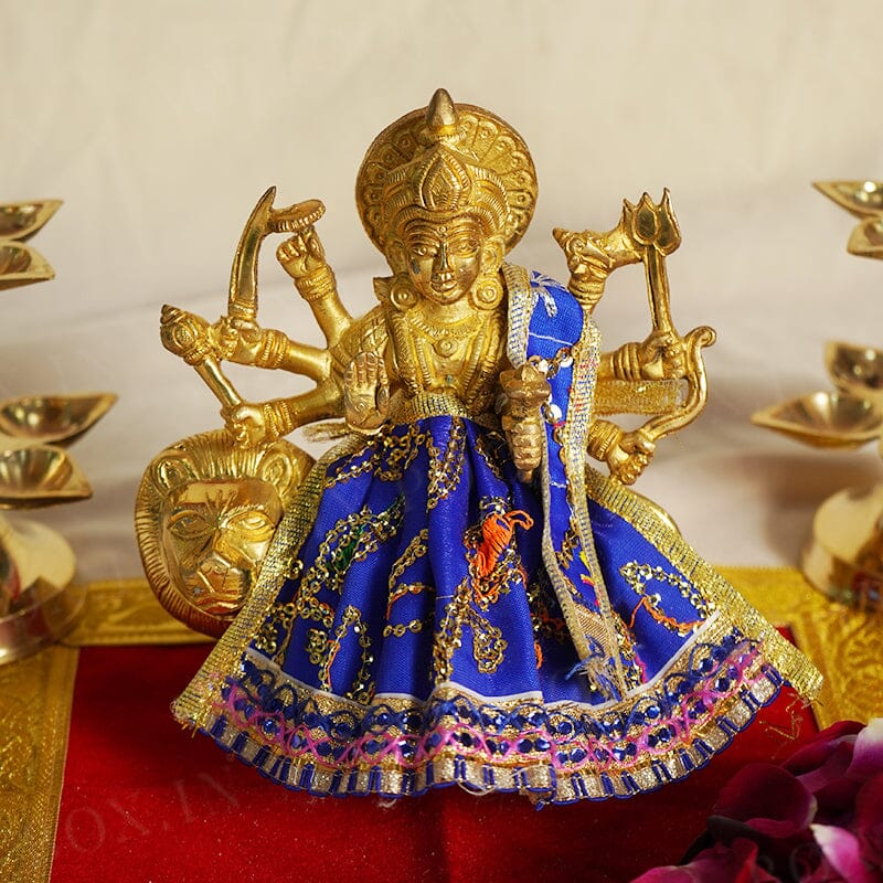 Buy Mesmeric Maa Durga Blue Poshak Online in India - Mypoojabox.in