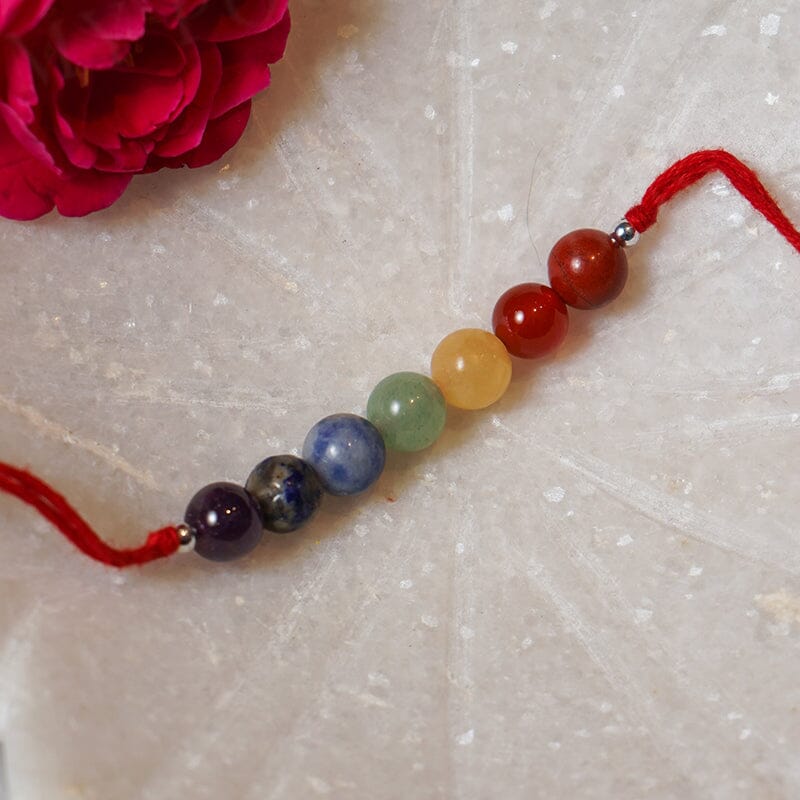 Buy Seven Chakra Healing Crystal Rakhi Online in India - Mypoojabox.in