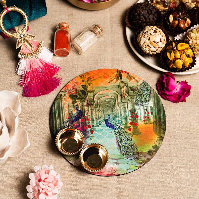 Buy 6" Lotus Phool Roli Akshat Pooja Thali Online in India - Mypoojabox.in