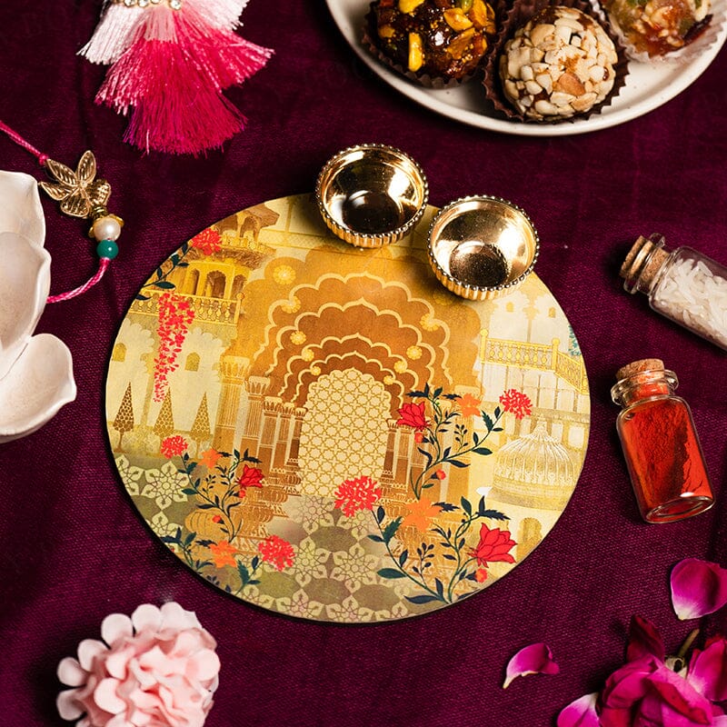 Buy 6" Vilas Roli Akshat Pooja Thali Online in India - Mypoojabox.in