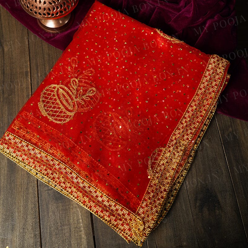 Buy Gorgeous Red Mata Rani Chunri Online in India - Mypoojabox.in