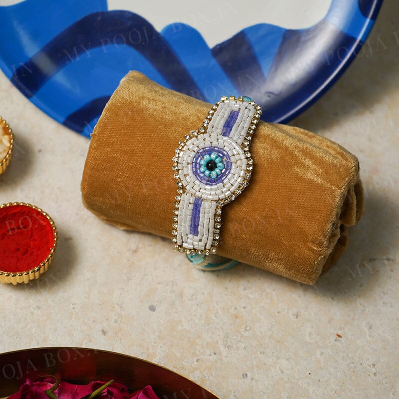 Buy Nazar Protector Beads Evil Eye Rakhi Online in India - Mypoojabox.in