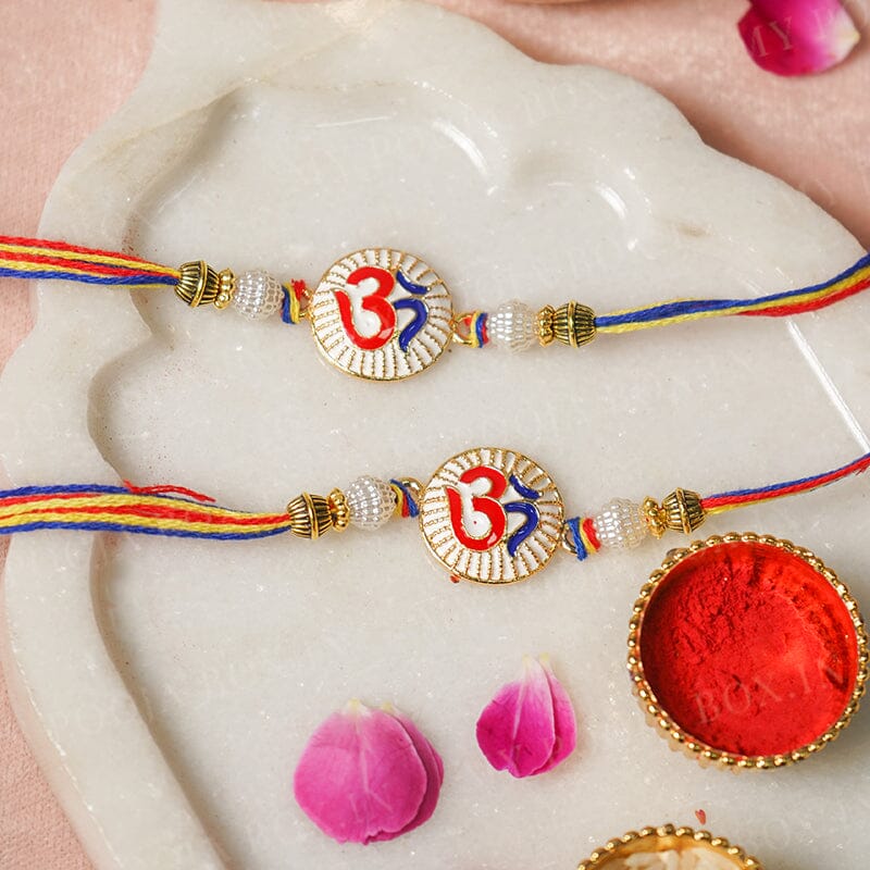 Buy Sacred Multicolor OM Symbol Rakhi Online in India - Mypoojabox.in