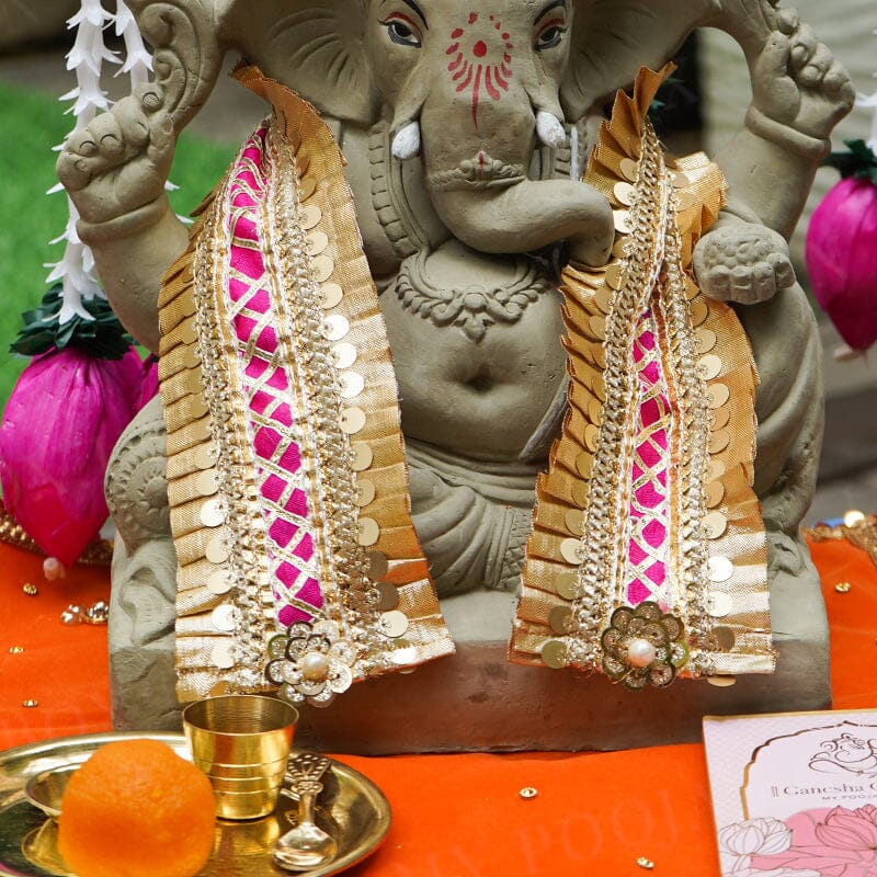 Buy Golden Pink Colour Patka/Dupatta - 55cm. Online in India ...