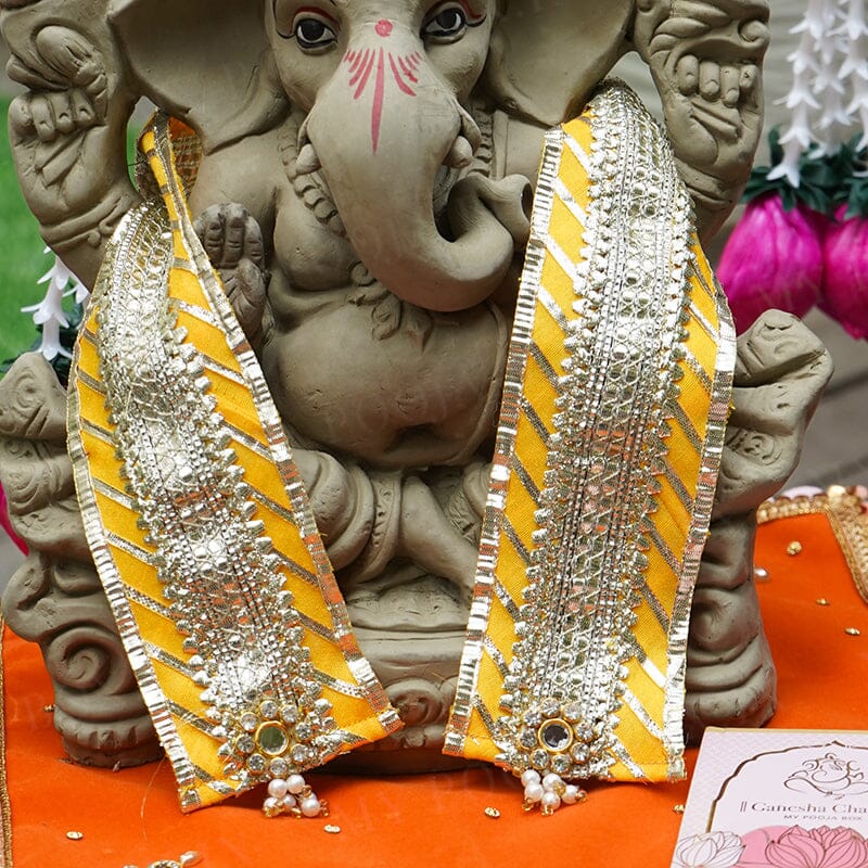 Buy Yellow Colour Satin Patka/Dupatta- 80cm. Online in India ...