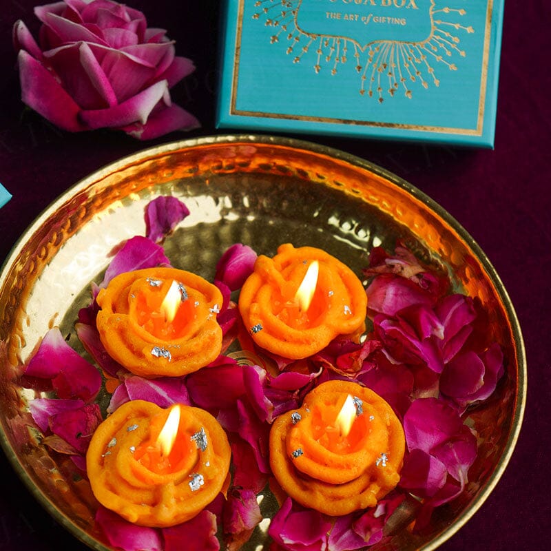 Buy Jalebi Scented Candles Gift Box Online in India - Mypoojabox.in
