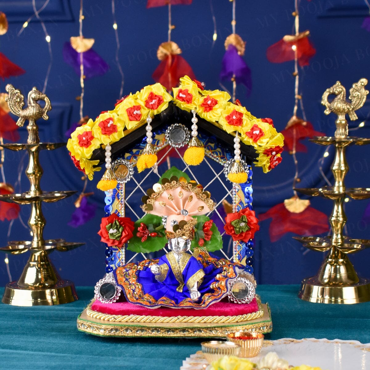 Buy Handcrafted Phool Darbar- Small Online in India - Mypoojabox.in