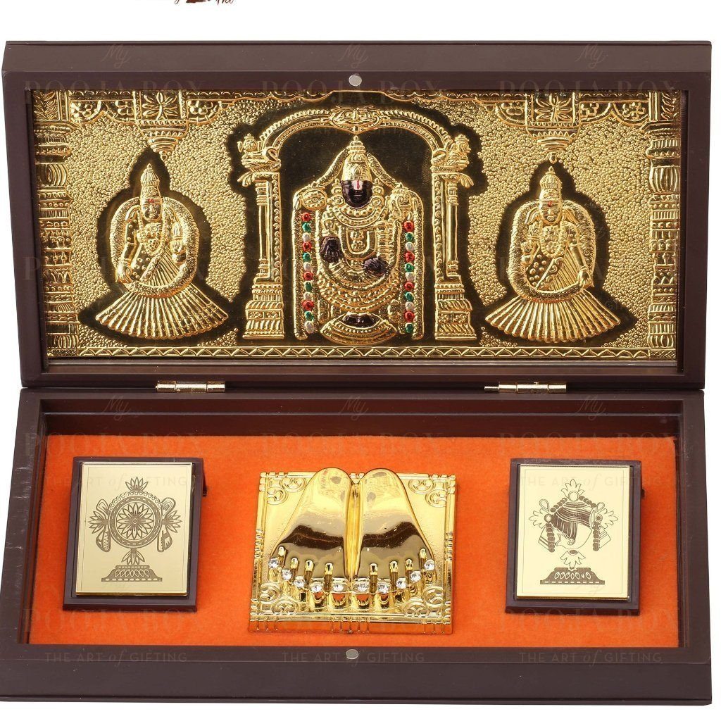 Buy 24K Gold Foil Balaji Pooja Box - Online in India - My Pooja Box