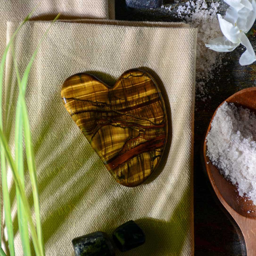 Buy Natural Tiger Eye Gua Sha Facial Tool Online in India - Mypoojabox.in