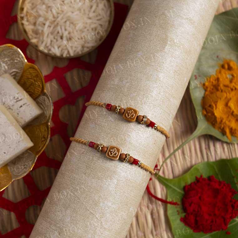Buy Ethnic Om Rakhi Online in India - Mypoojabox.in