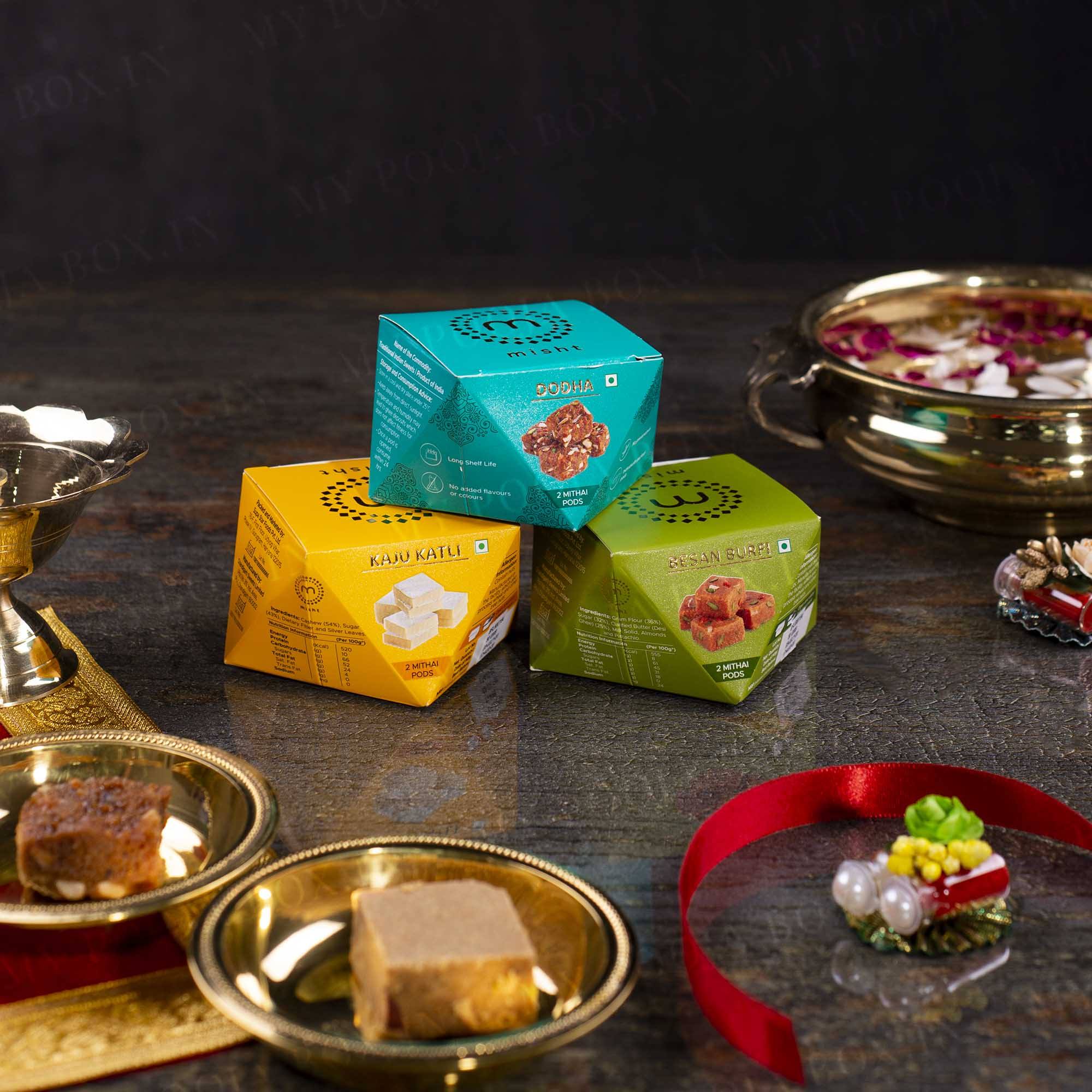 Buy Dodha, Kaju Katli & Besan Burfi Mithai Set (Small) Online in India ...