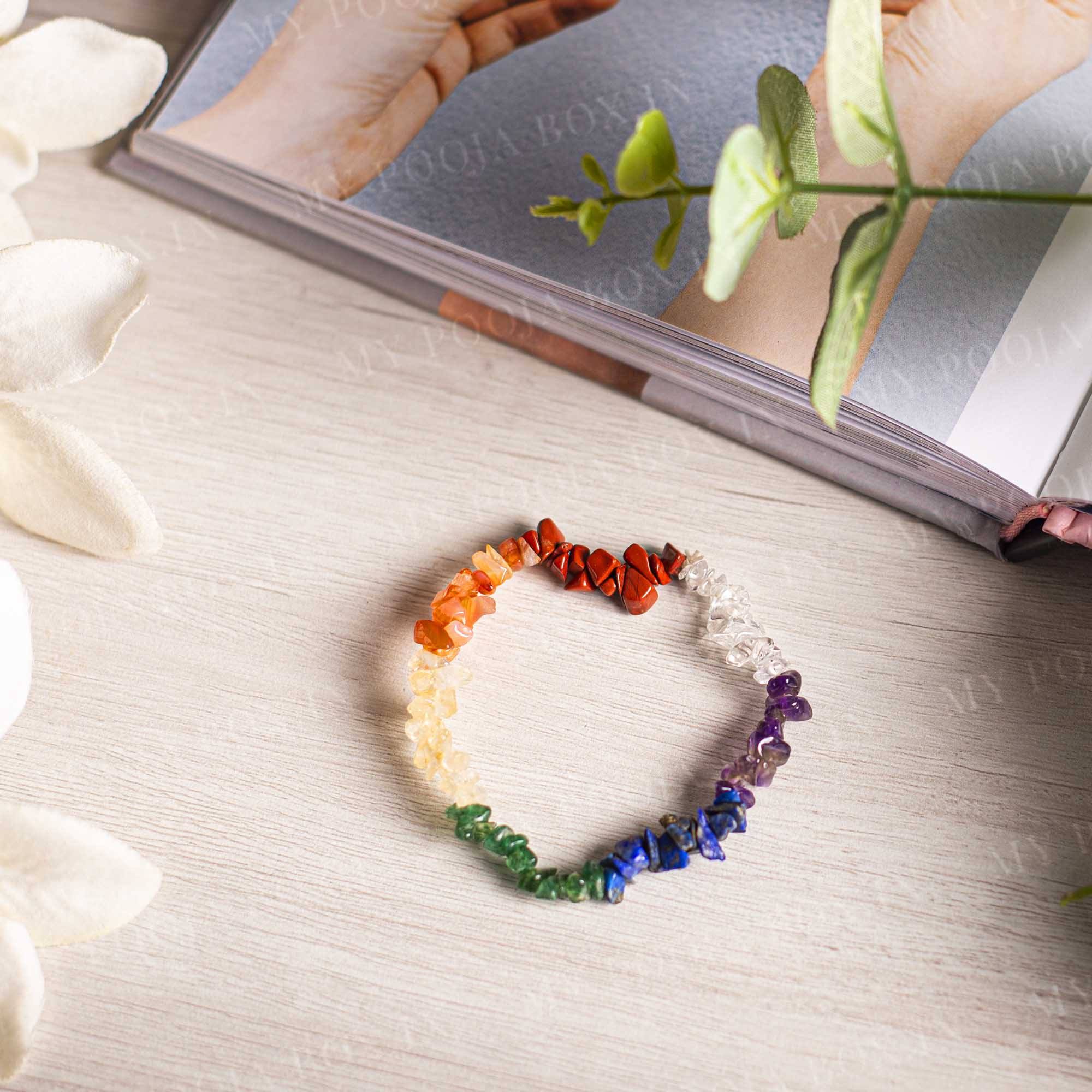 Buy Multicolour Reiki Crystal Gemstone Chakra Healing Band Online in ...