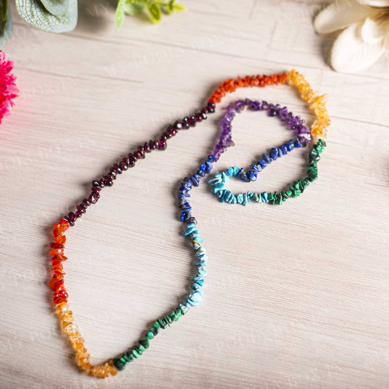 Buy 7 Chakra Crystal Healing Natural Stone Mala Online in India ...