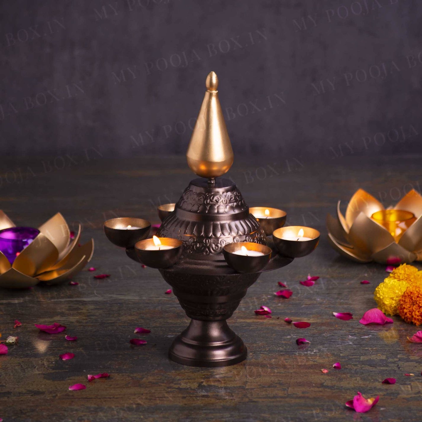 Buy Enchanting Deepavali Traditional Tlight Lamp - Online in India - My ...