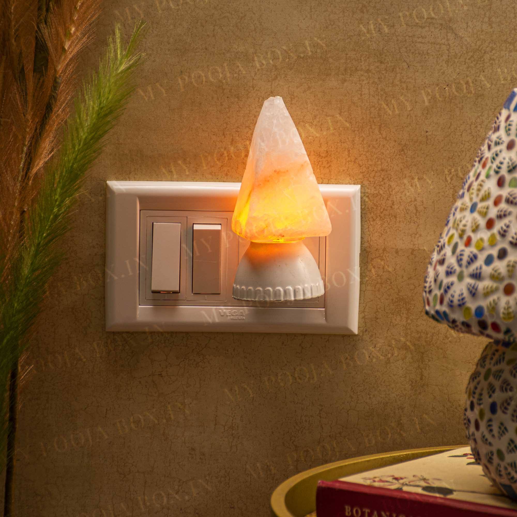 Buy Pyramid Plug-In Himalayan Salt Lamp Online in India - Mypoojabox.in