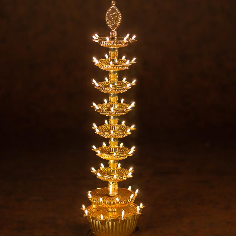 Buy LED Deep Rotating Diya Stand Online in India - Mypoojabox.in