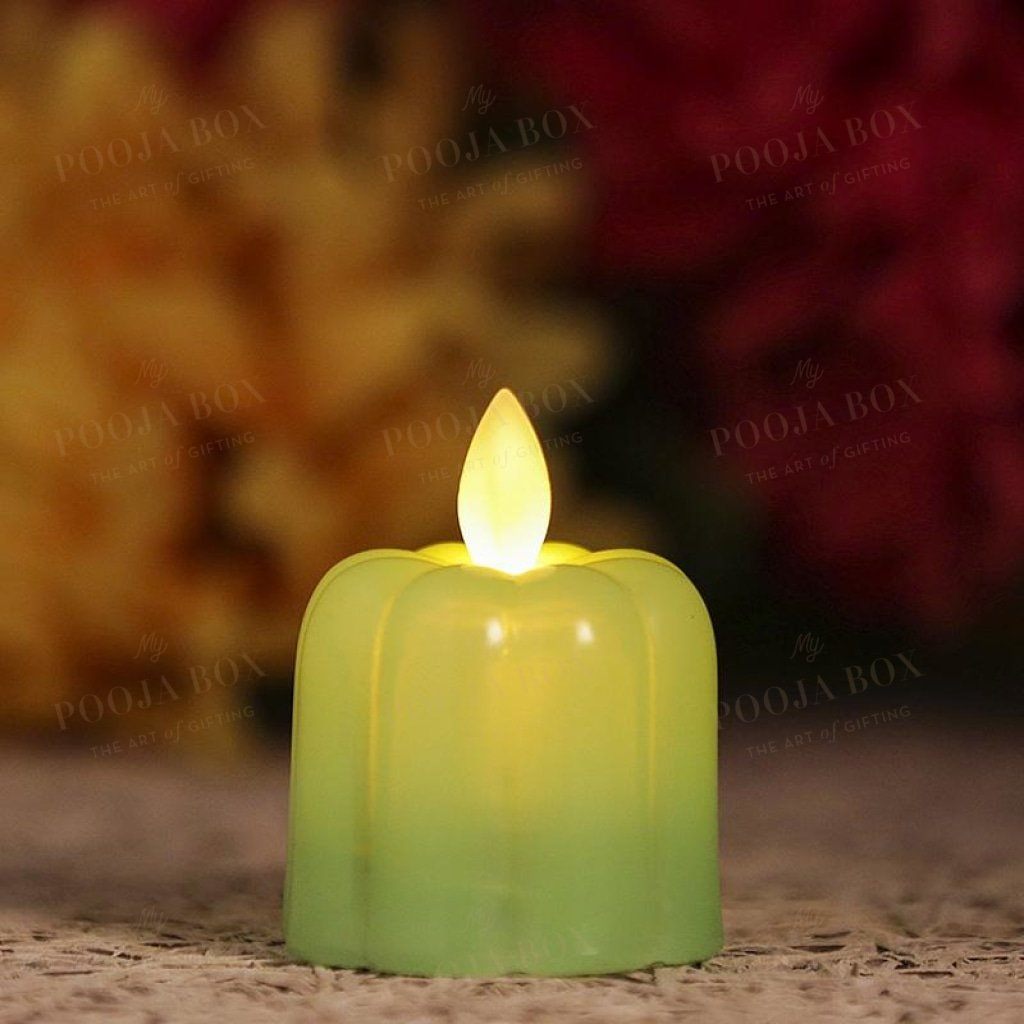 Buy Delightful Colored LED Candles Online in India - Mypoojabox.in