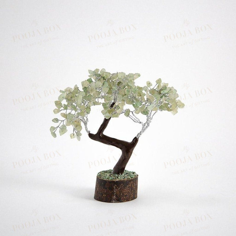 Buy Green Aventurine Good Luck Stone Tree Online in India - Mypoojabox.in