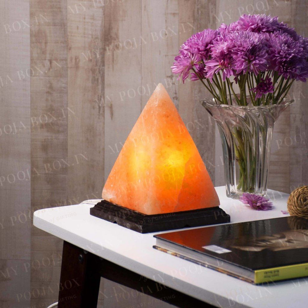 Buy Himalayan Pink Salt Pyramid Glow Lamp Online in India - Mypoojabox.in