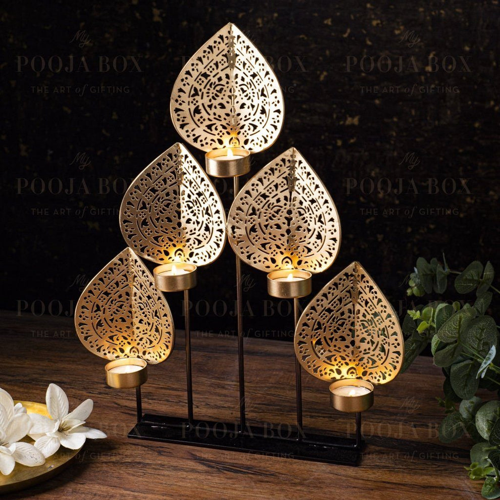 Buy Mayur 3 Layered T-light Stand Online in India - Mypoojabox.in